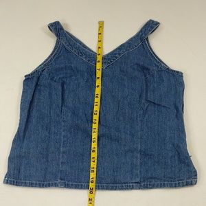 Vintage | Tops | Vtg Sleeveless Denim V Neck Tank Top W Side Zipper ...